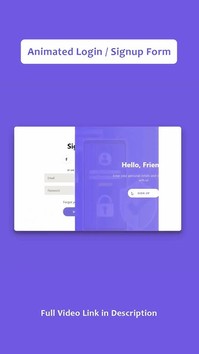 Login Form in HTML & CSS | Animated Login/SignUp form using html css # ...