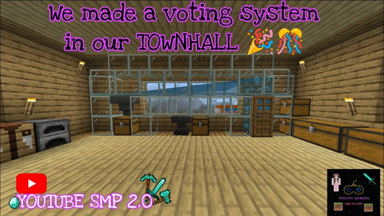 We made a voting system in our TOWNHALL 🎉🎊⭐ 🥳.#building #minecraft # ...