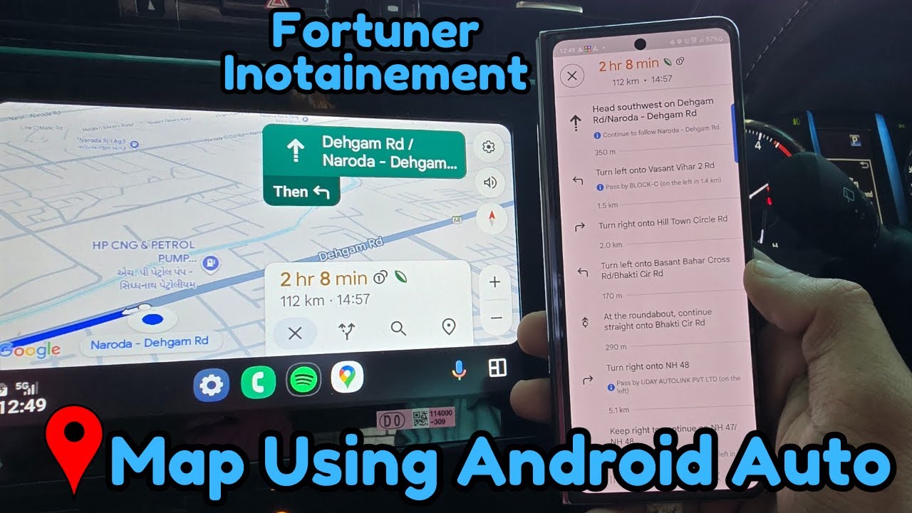 How to Access Map Using Android Auto in Toyota Fortuner 2024 - YouTube
