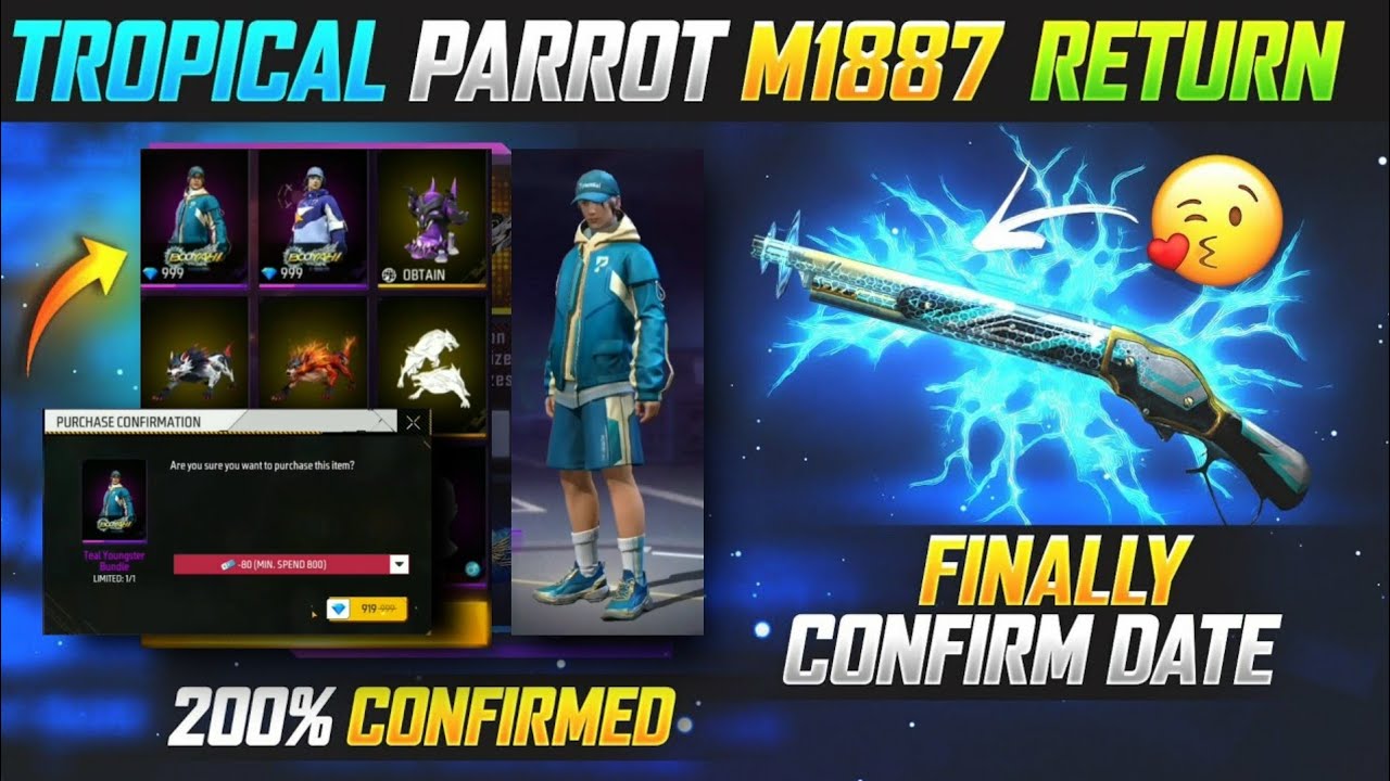Tropical Parrot Return | FF New Event | Tropical Parrot M1887 Return | Mystery Shop Return | New ...