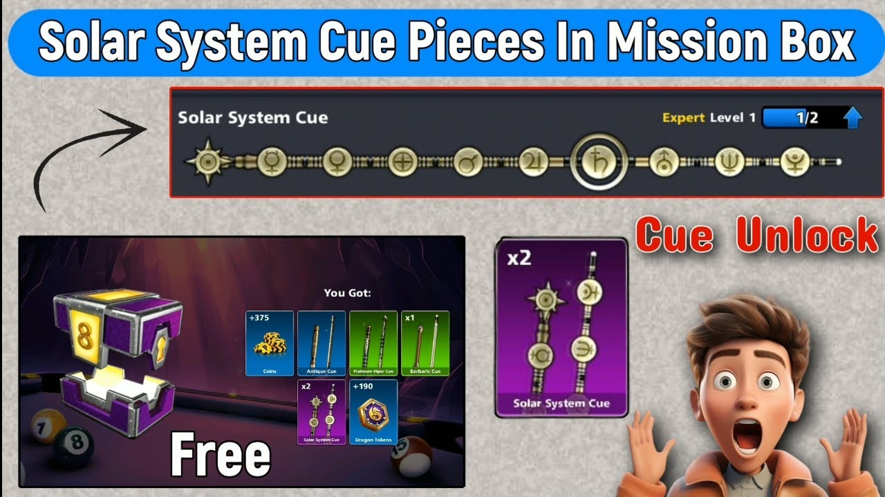 I Got Solar System Cue Pieces Free From Mission Boxes In 8 Ball Pool ...