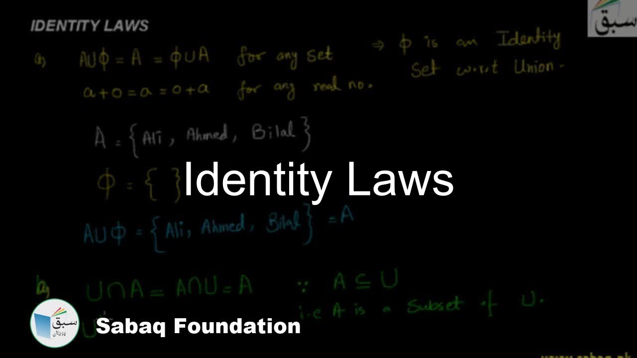 Identity Laws, Math Lecture | Sabaq.pk - YouTube