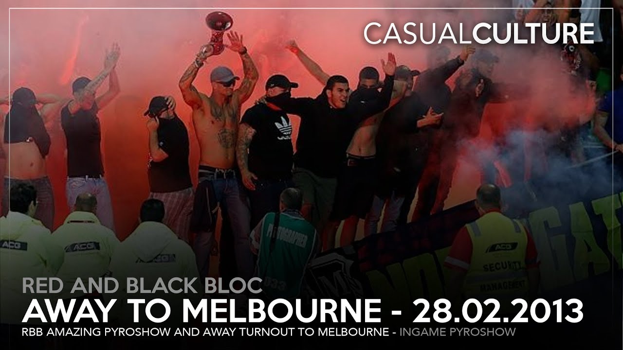 RED AND BLACK BLOC - PYROSHOW AGAINST MELBOURNE VICTORY - 28.02.2013 ...