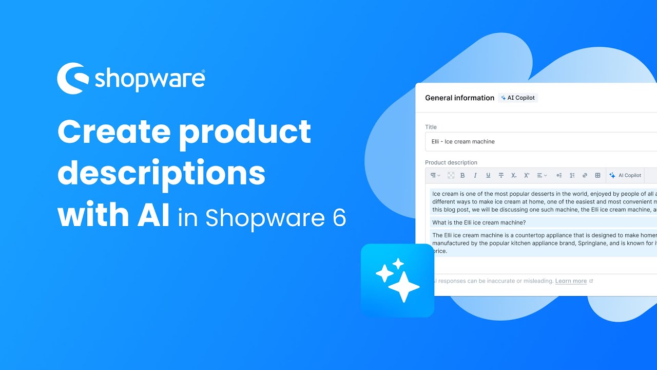 Create product descriptions with AI in Shopware 6 - YouTube