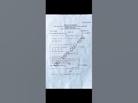osmania university degree sem1 maths question paper 2023 - YouTube