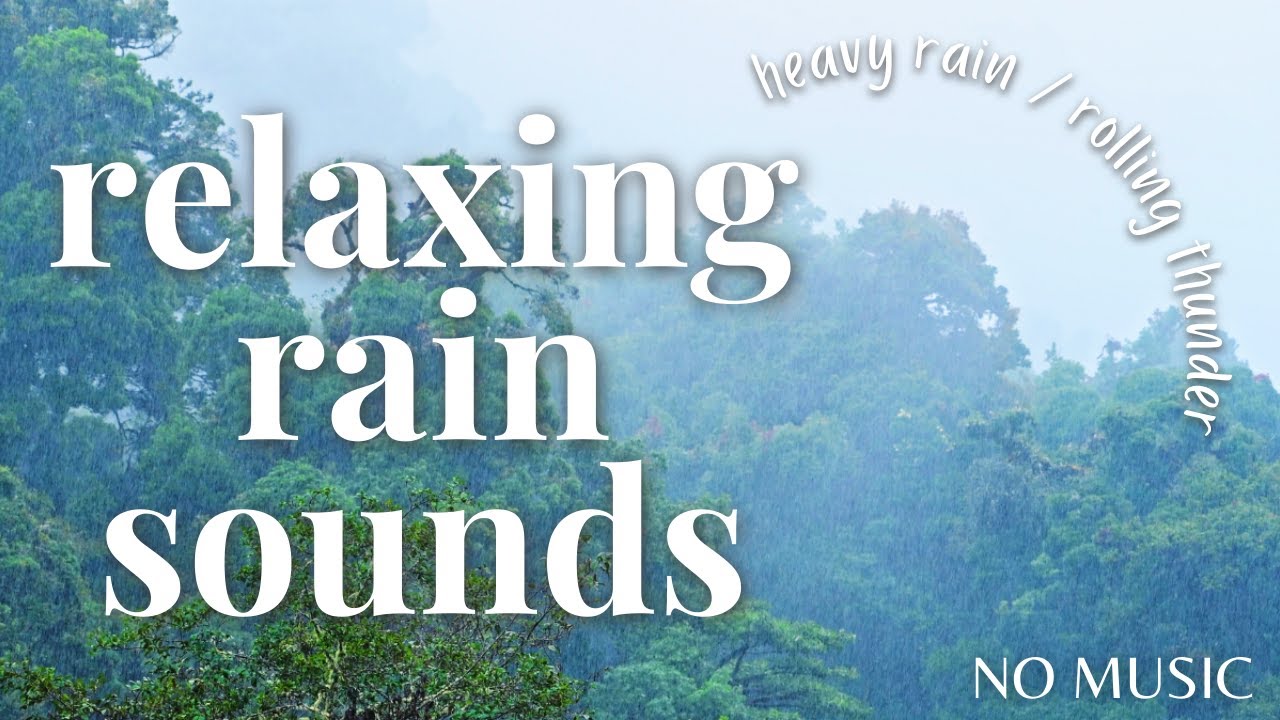 3 HOUR RELAXING RAIN SOUNDS w/ Rolling Thunder 🌧️☔️ [Rain and Thunder ...