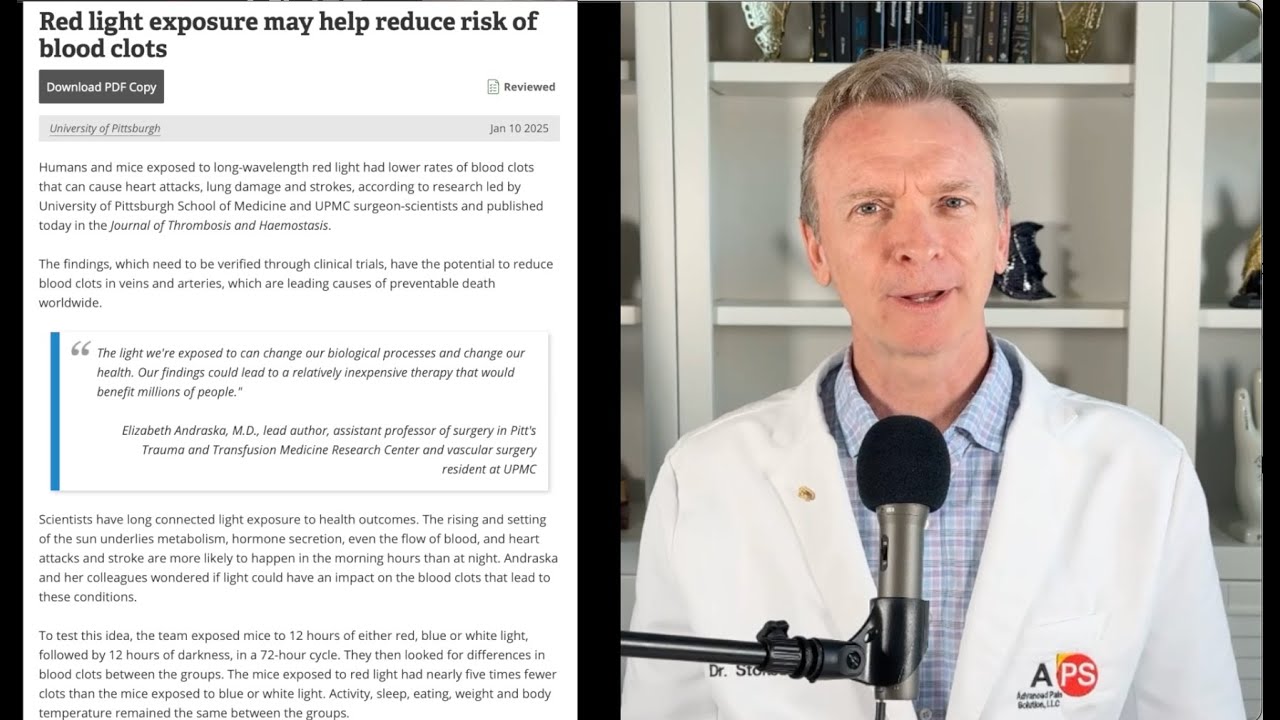 RED LIGHT REDUCES BLOOD CLOTS #156 | https://drstephenstokes.com - YouTube