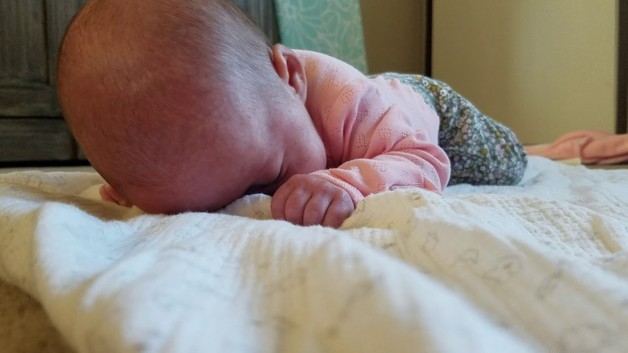 Cambrie's First Tummy Time - YouTube