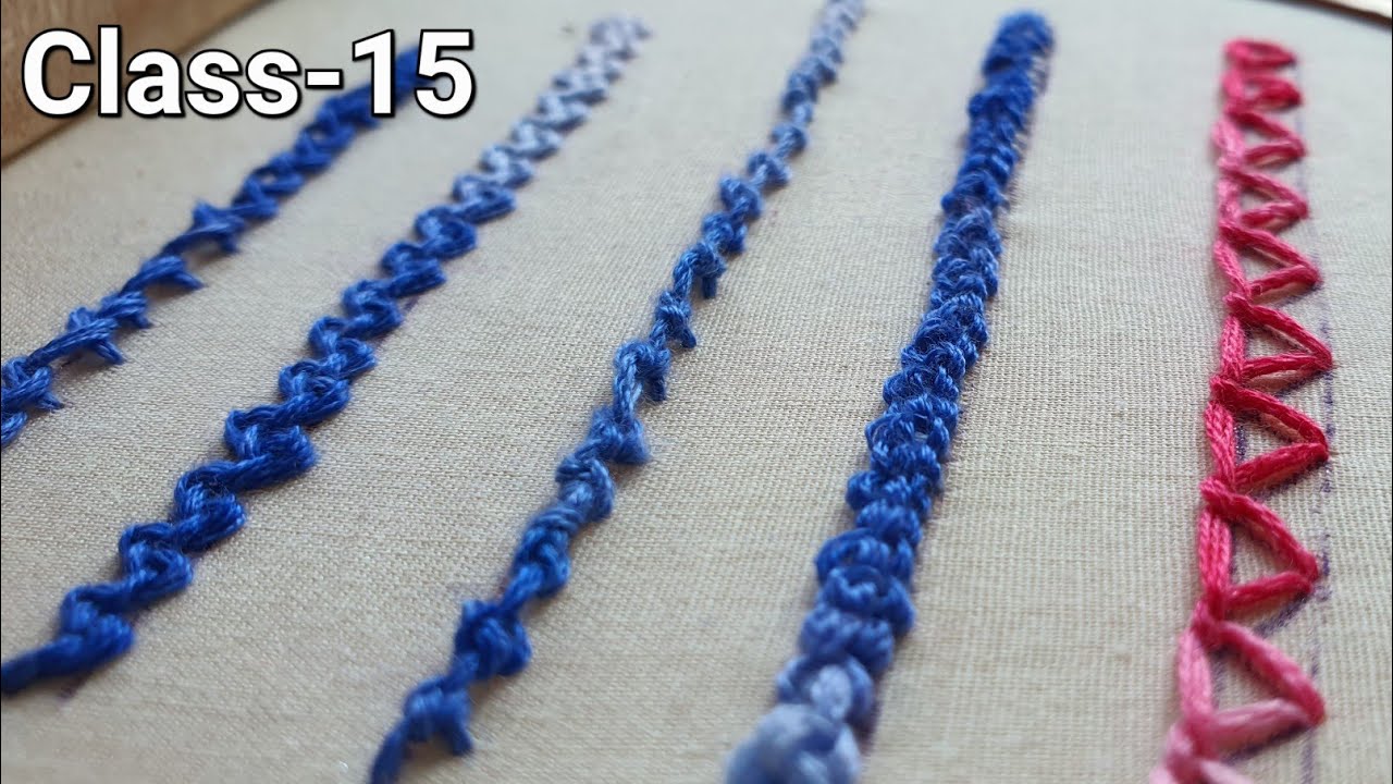 Easy Unique 5 Borderlines for beginner's!Basic 5 Border line stitches ...