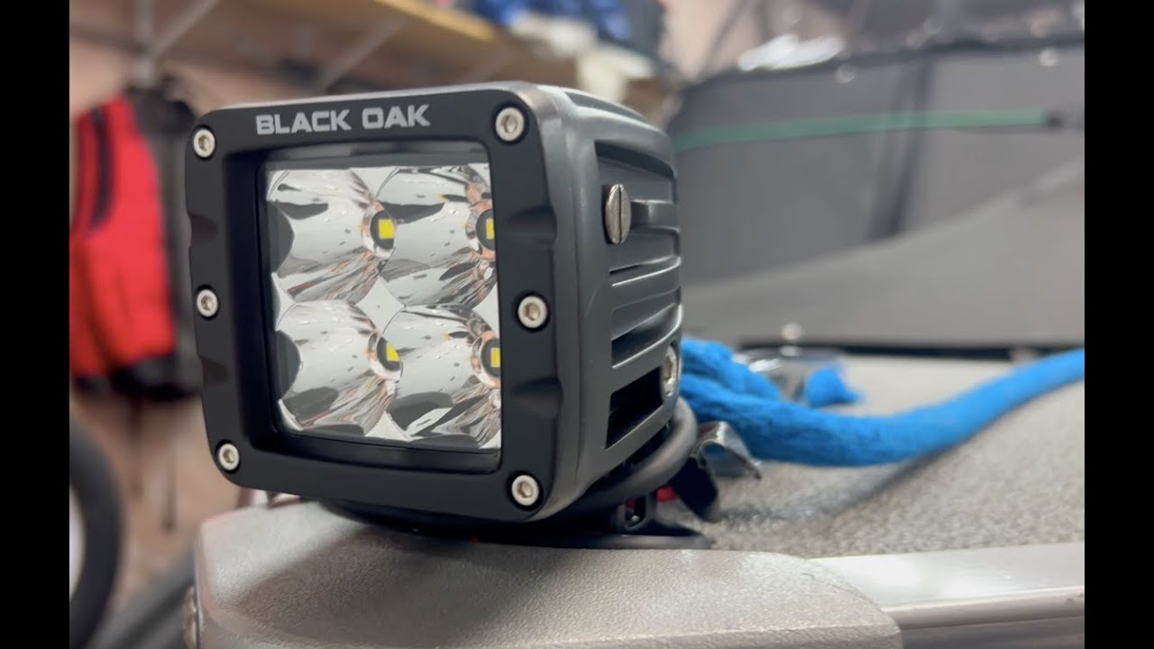 Black Oak Marine Pod spotlight LED 2"x 2" Pro Series 3.0 Test - YouTube
