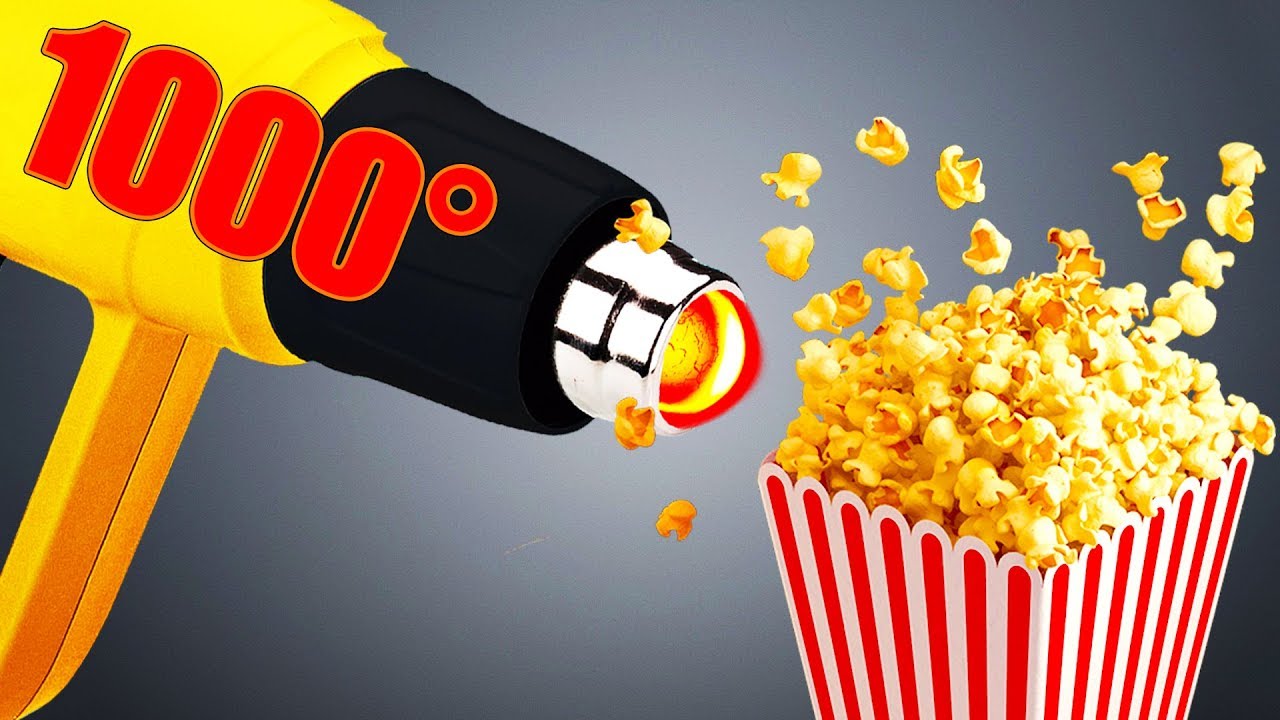 MAKING POPCORN WITH HEAT GUN - YouTube