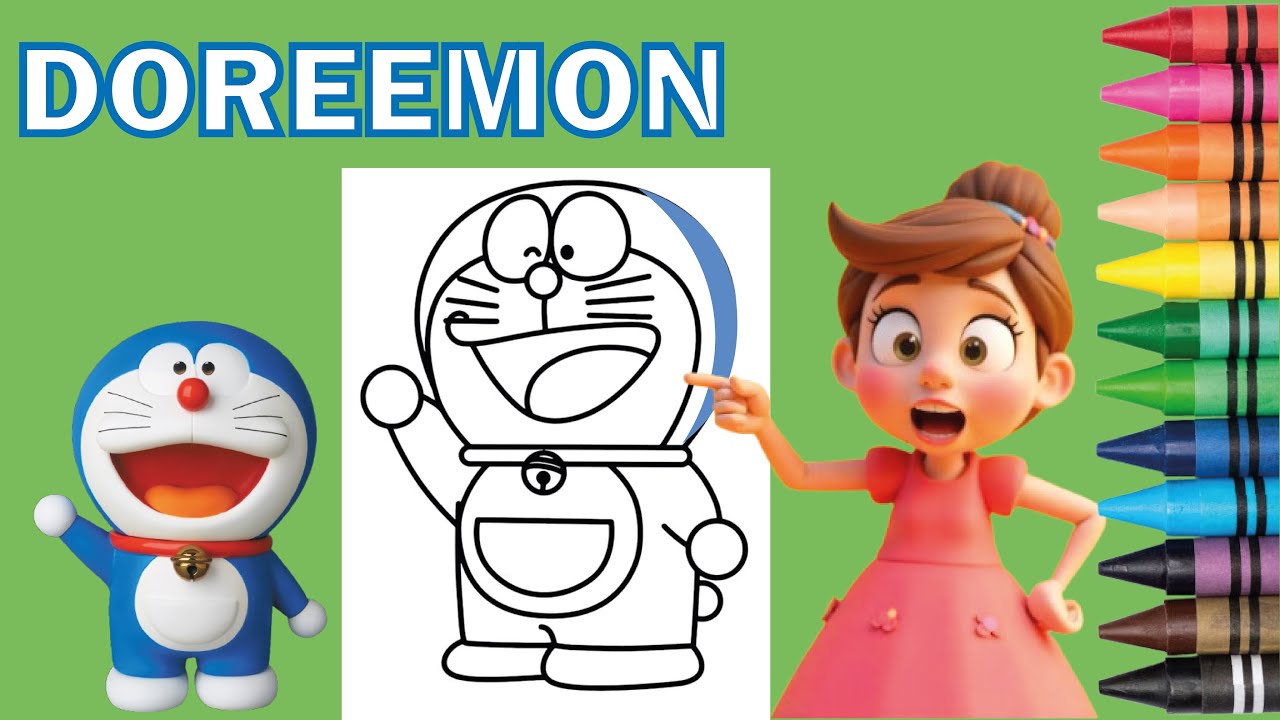 How to Colour Doraemon with Markers | Happy Colouring World - YouTube