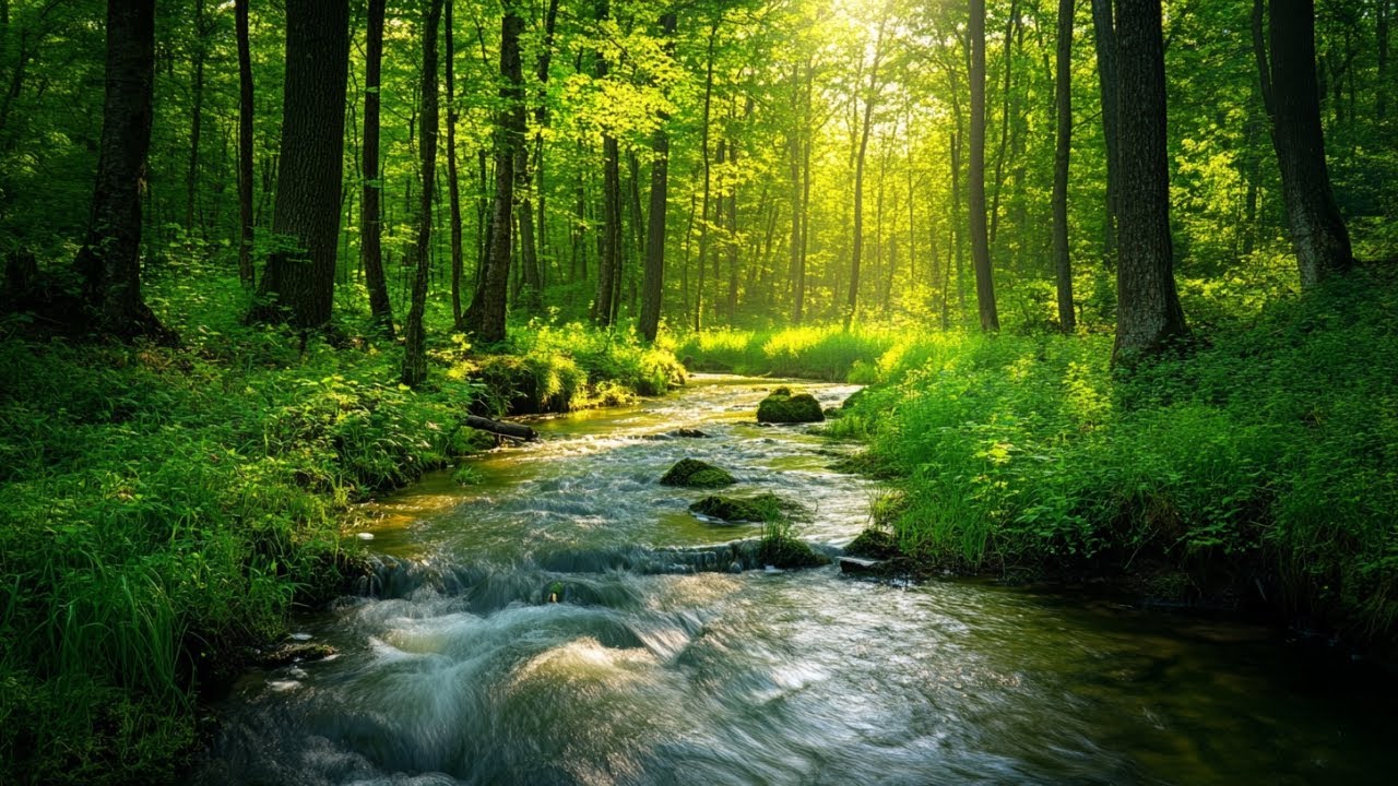 Sound of a Stream Flowing - Relax with the Sounds of Nature / Relaxing ...