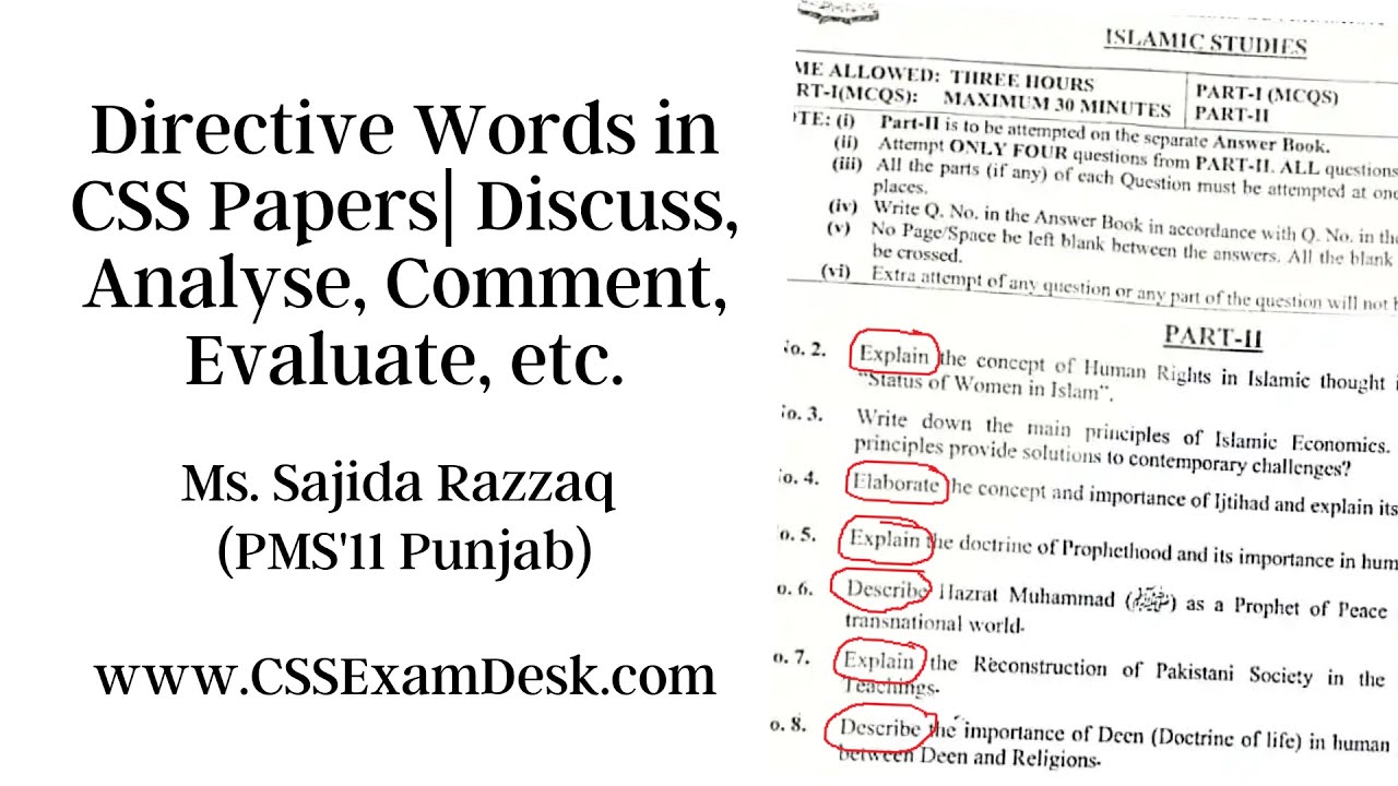 Directive Words In CSS Exams Discuss Analyse Comment Evaluate Directive Words In CSS Exams Discuss Analyse Comment Evaluate