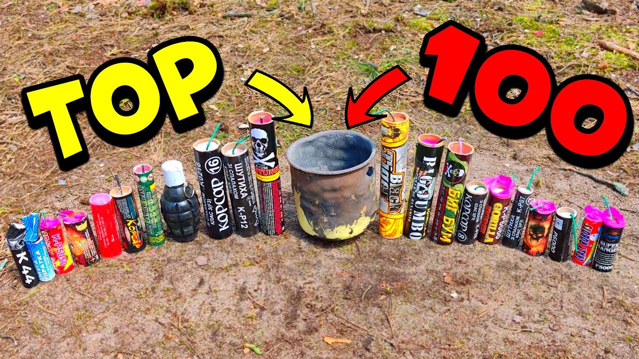 🔥Top 100 FIRECRACKERS vs LARGE IRON MUG🔴EXPLODE DIFFERENT POWERFUL ...