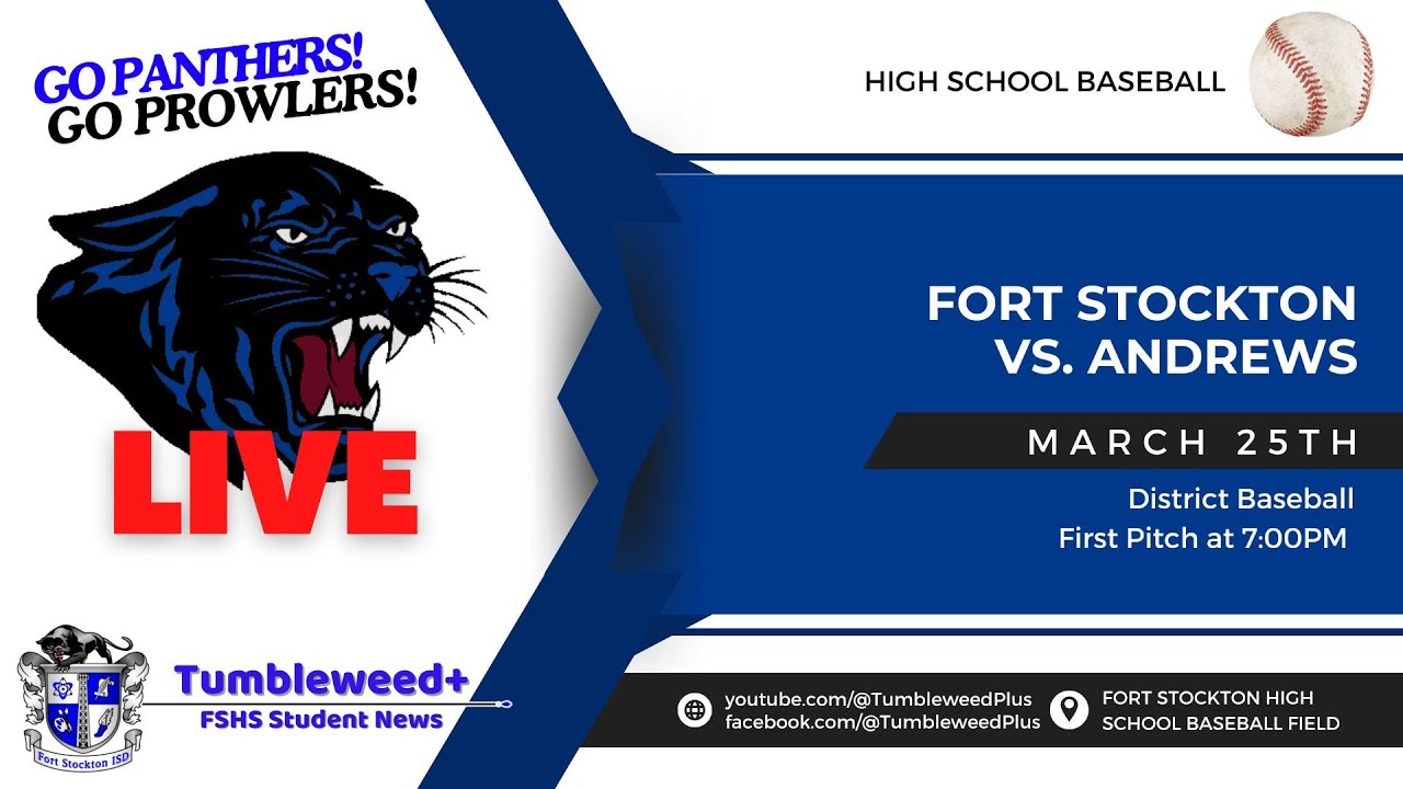 Fort Stockton Panthers VS. Andrews Mustangs - Baseball Broadcast - YouTube