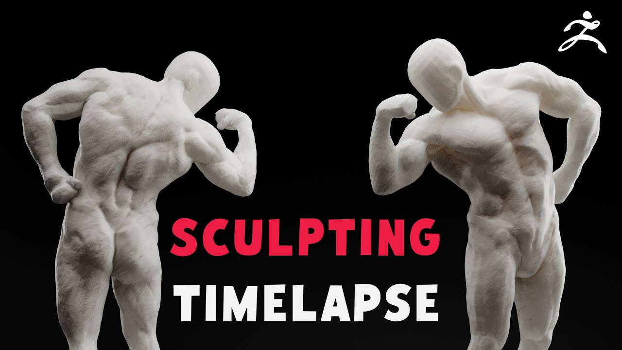 Sculpting a flexing bodybuilder in Zbrush. Timelapse - YouTube