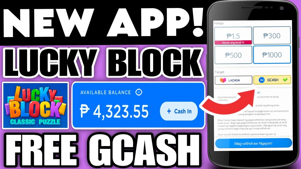 NEW EARNING GCASH APP: FREE ₱300 - ₱1,000 GCASH | LUCKY BLOCK CLASSIC ...