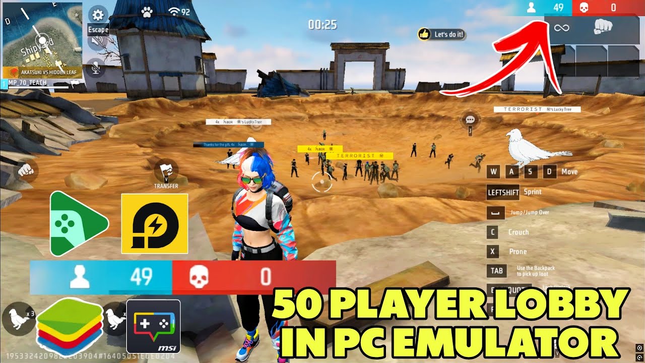 How To Get 50 Player Lobby BR Rank in Pc Free fire | 20 Player Lobby In ...