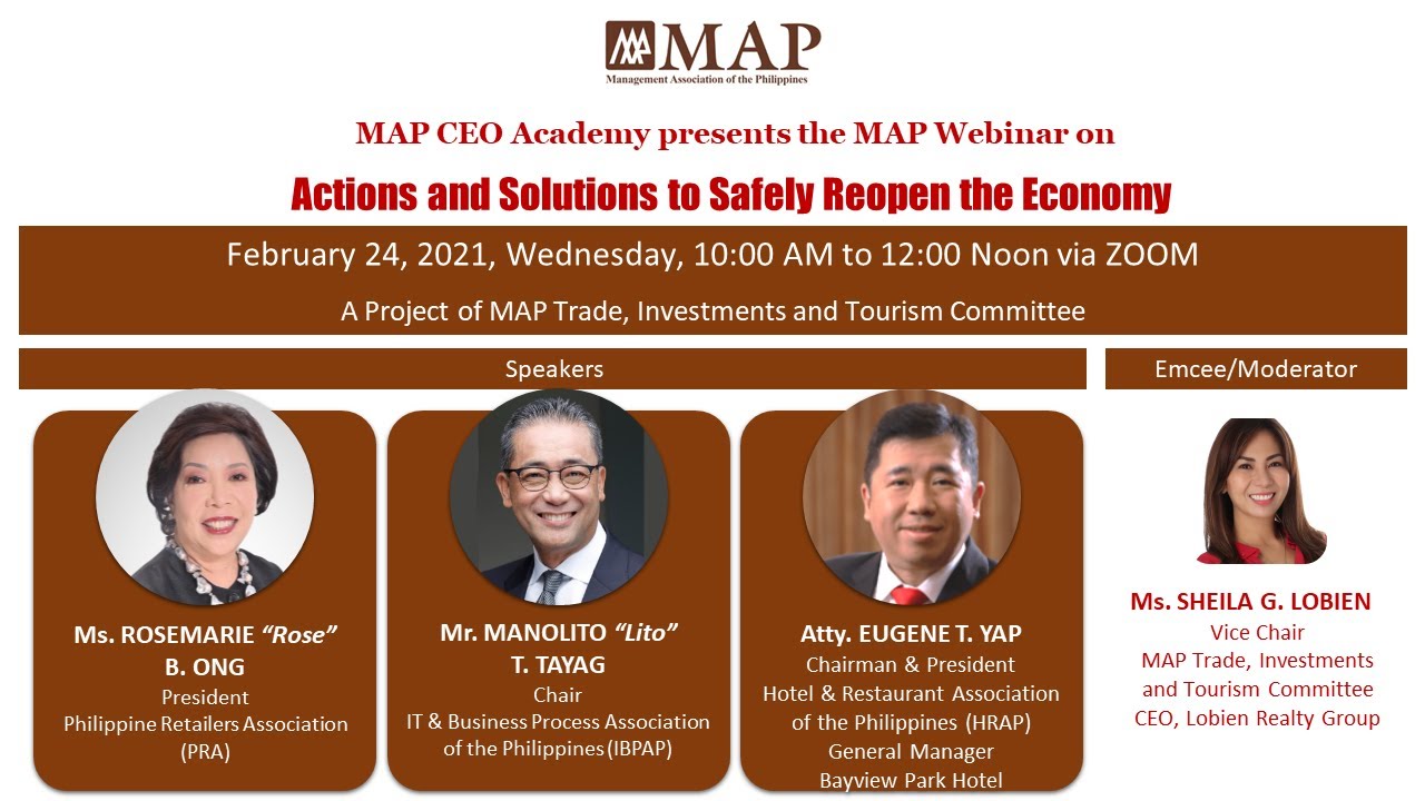 MAP Webinar on "Actions and Solutions to Safely Reopen the Economy ...