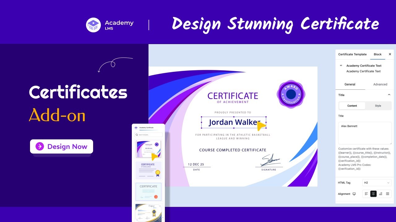 Create Stunning Course Certificates with Academy LMS Certificates ...