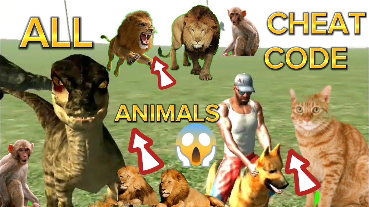 ALL ANIMALS CHEAT CODE 🦖🐕🐒🐎INDIAN BIKES DRIVING 3D - YouTube