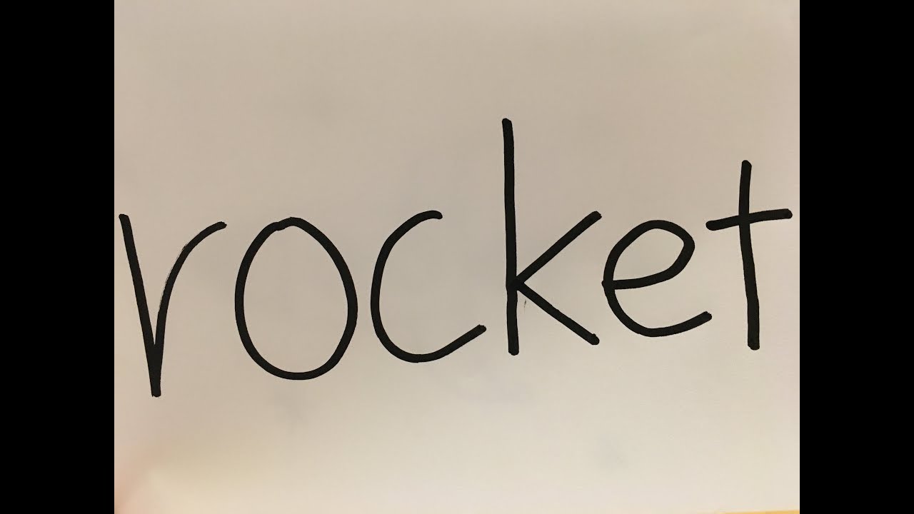 How to turn words " rocket " into a doodle on small paper - YouTube