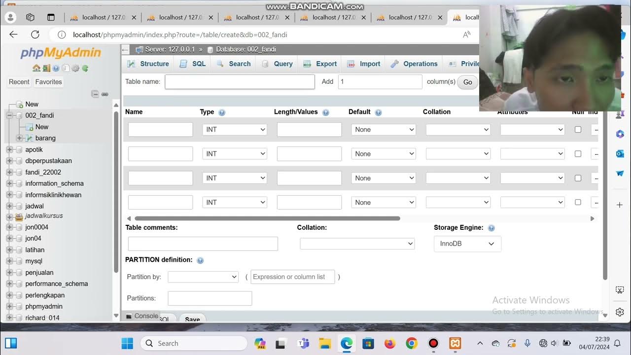 CARA MERANCANG SEBUAH DATABASE SEDERHANA DI XAMPP DENGAN MYSQL♻️ /HOW ...