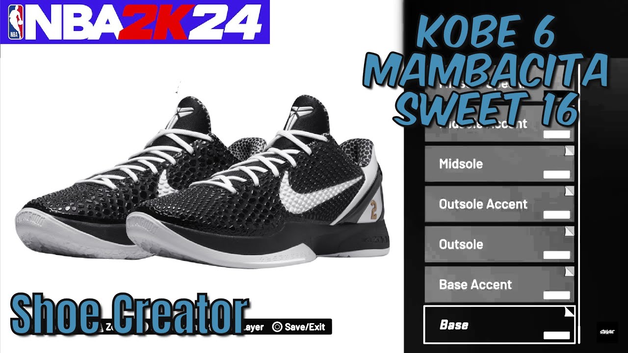 How To MAKE Nike Kobe 6 "Mambacita Sweet 16" In NBA 2K24 - Shoe Creator ...