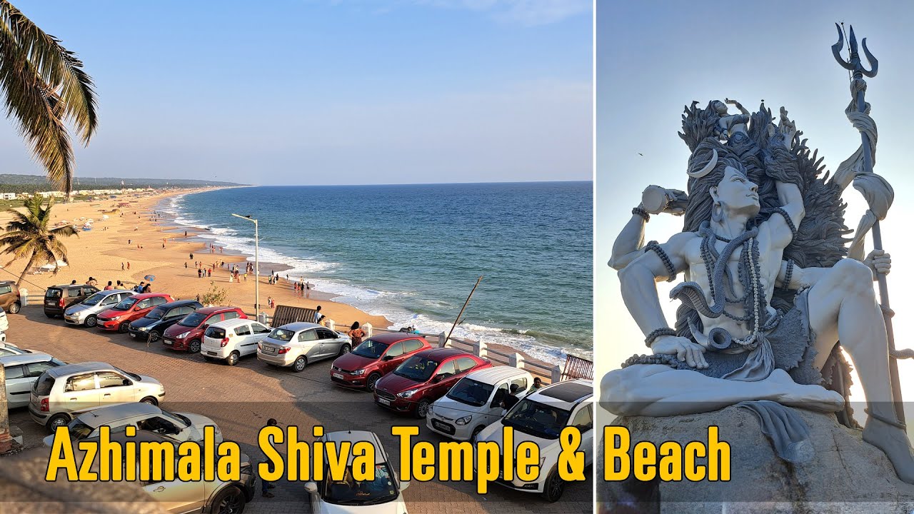 Famous Azhimala Shiva Temple and Beach, Trivandrum | 58ft Shiva Statue ...
