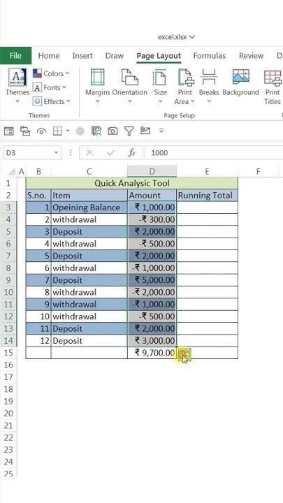 calculate Running Total just 10 Sec. Advance Excel trick #advanceexcel #exceltricks # ...
