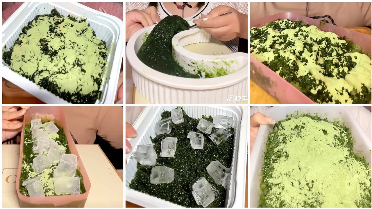 Jiabao || STICKY MATCHA ICE EATING ONLY BITES || Ice Shop 💚 - YouTube