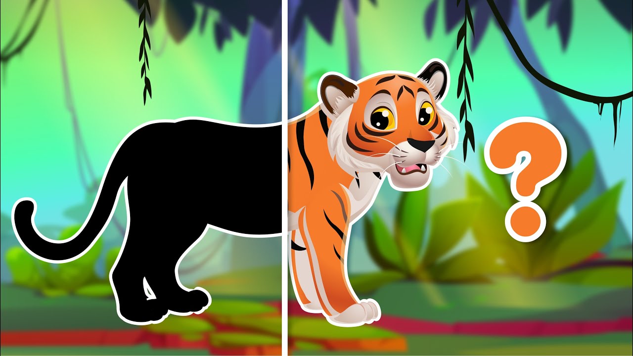 Guess & Learn Jungle Animals By Shadow & More | Animal Sounds ...