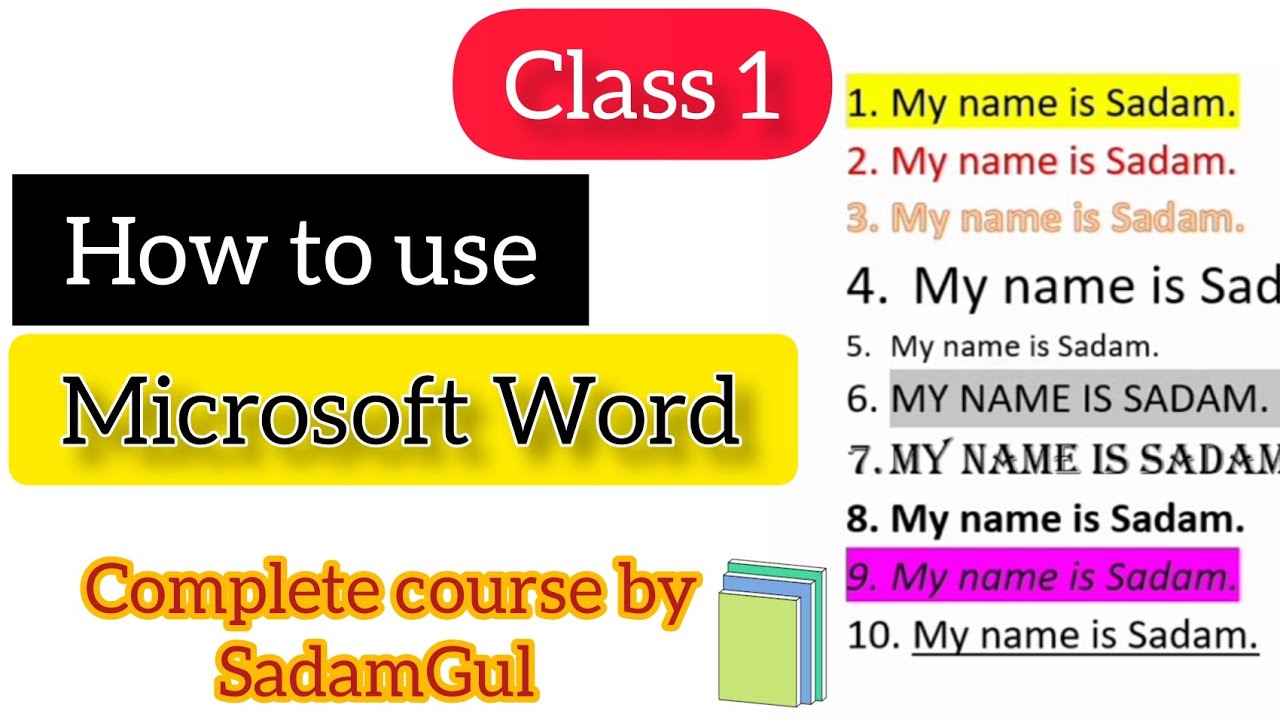 How to use Microsoft word/MS Office Class 1| Complete course By ...