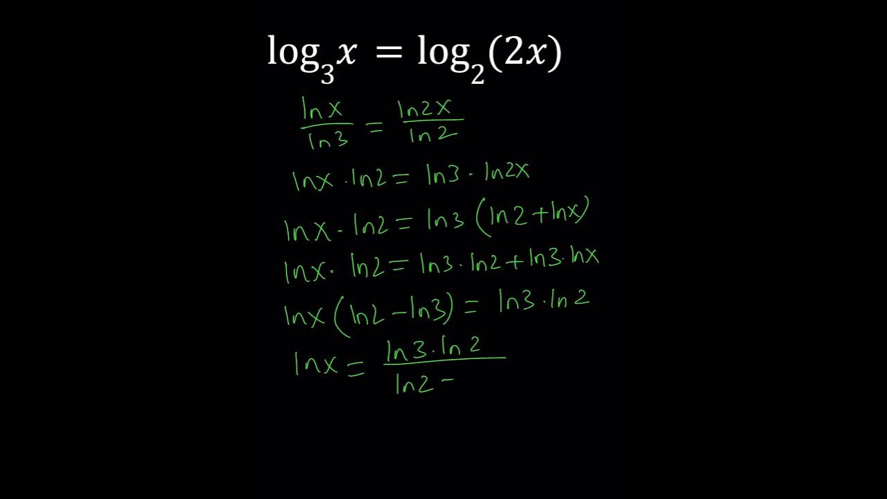 Solving A Log Equation With Different Bases | Logarithms # ...