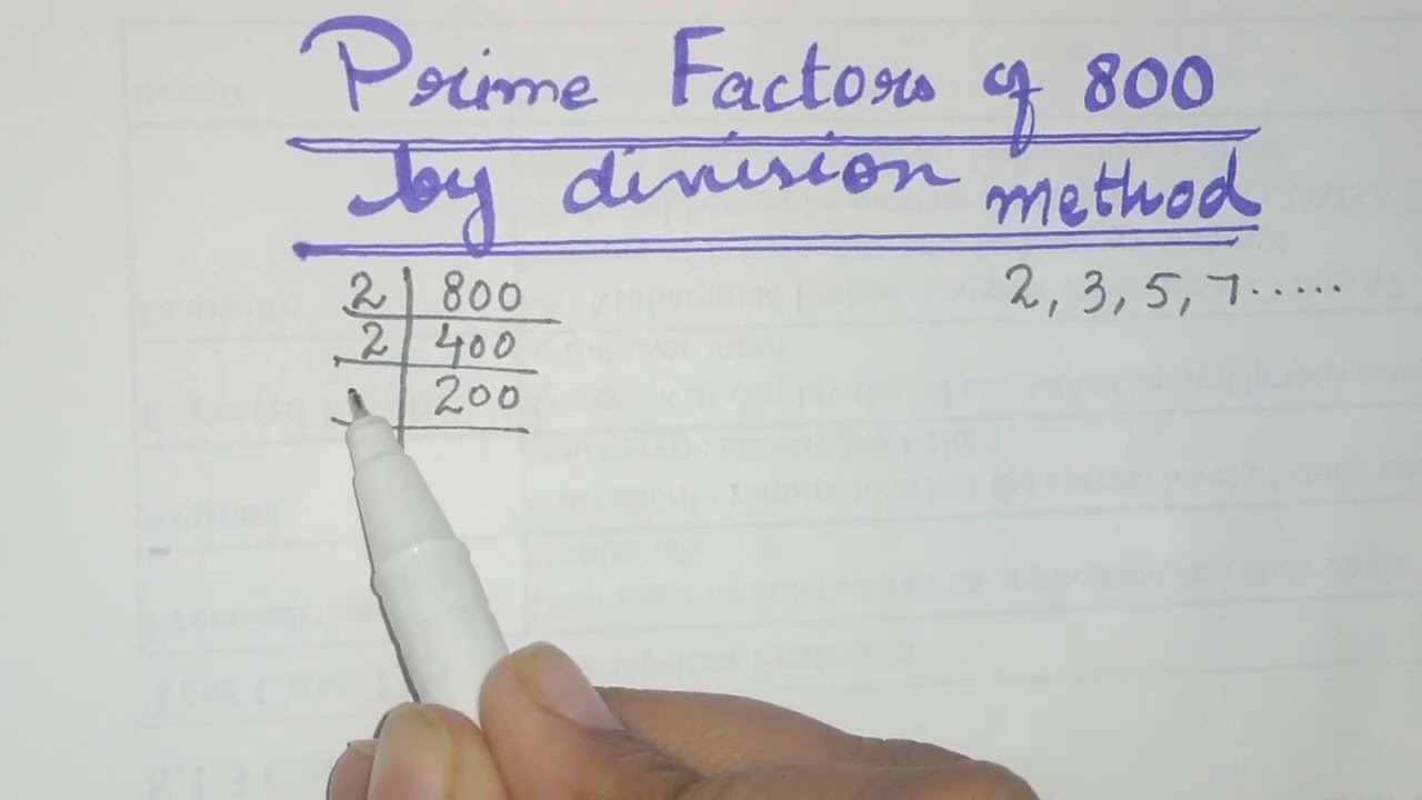 Prime Factors Of 800 YouTube Prime Factors Of 800 YouTube