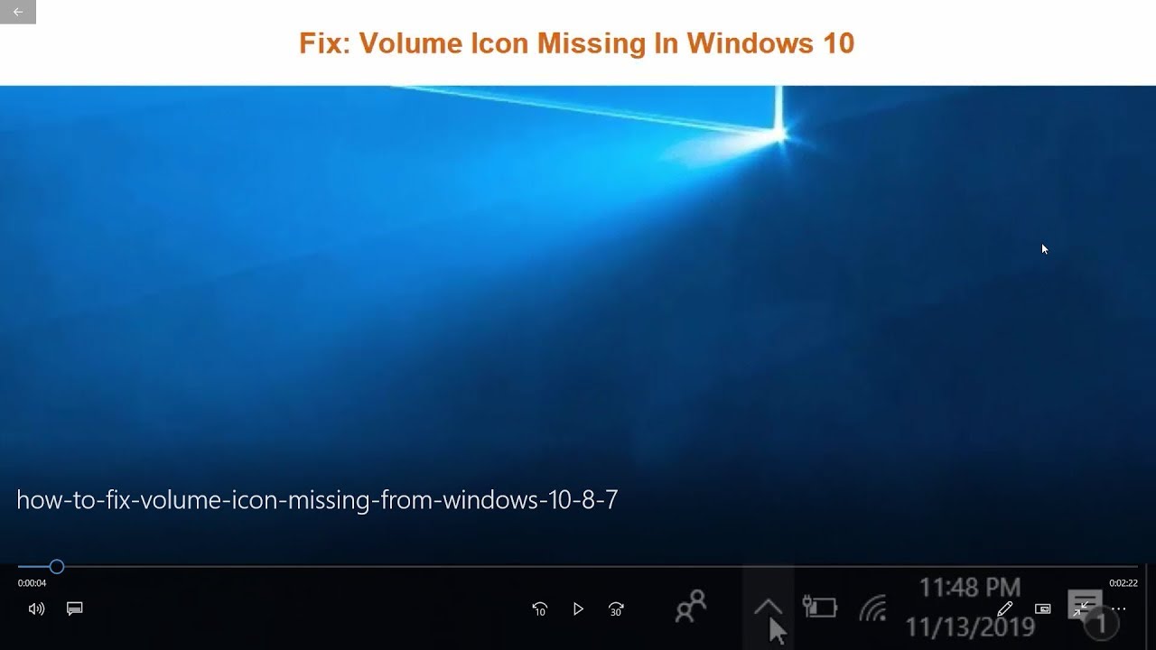 How To Fix Volume Icon Missing From Windows 10/8/7 - YouTube