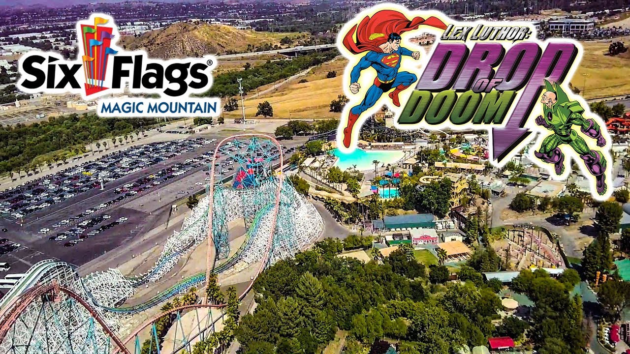 2019 Lex Luthor Drop of Doom On Ride HD POV Six Flags Magic Mountain ...