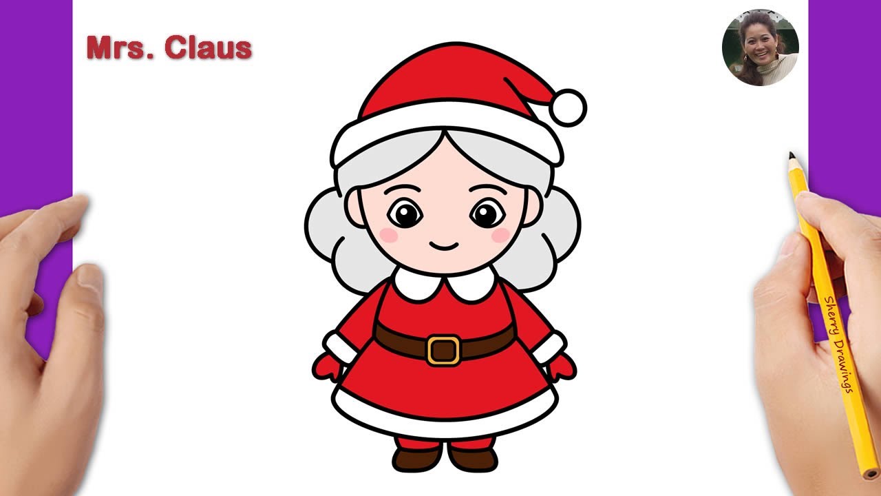 How to draw Mrs Claus easy | Christmas drawing | How to draw Christmas ...