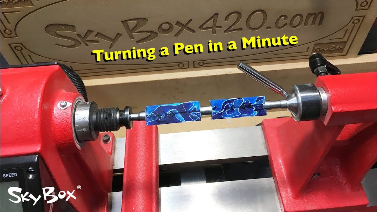 Turning an Acrylic pen on a lathe in 70 seconds. SkyBox420.com Short ...