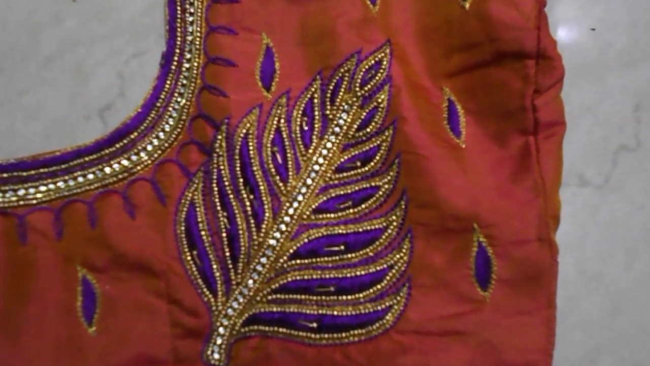 Aari leaf design #aariworkblouse - YouTube