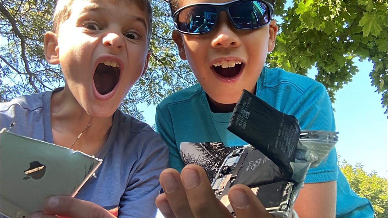 Destroying an iPhone - YouTube