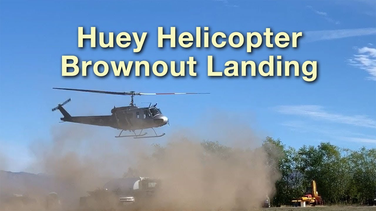 Huey Helicopter Brownout Landing - YouTube