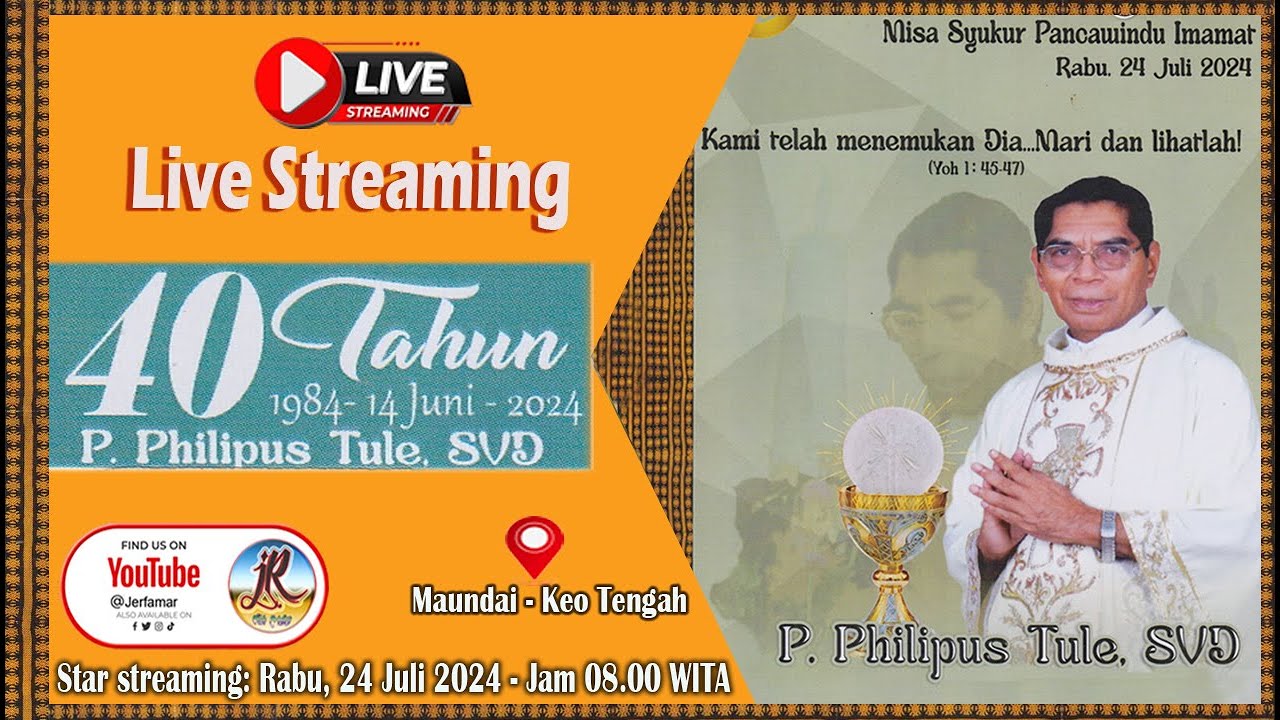 Misa Syukur Pancawindu Imamat P. Philipus Tule SVD - YouTube
