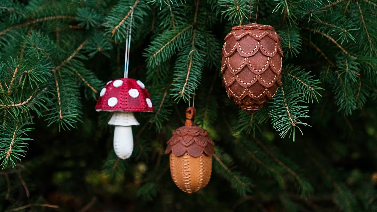 Making a Set of Leather Christmas Tree Ornaments PDF Pattern - YouTube