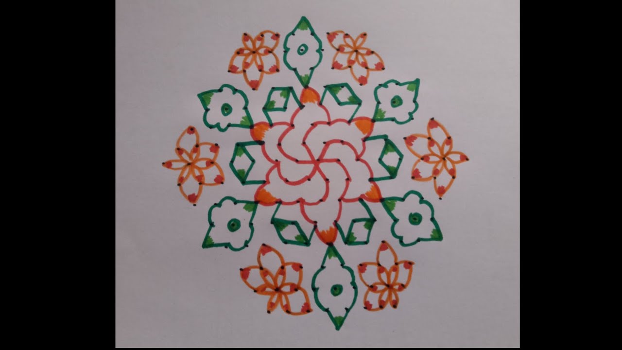Unique flower rangoli design | creative kolam design - YouTube