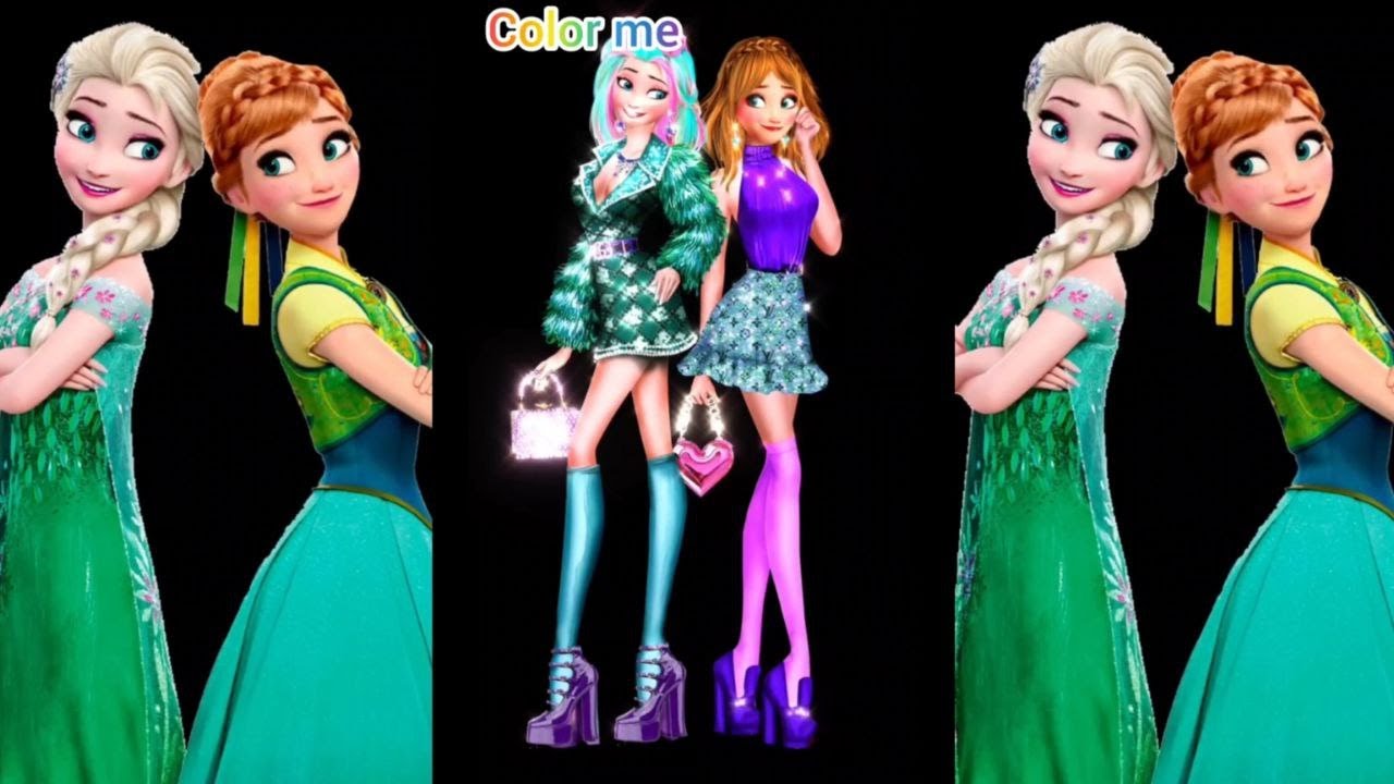Frozen- Elsa Anna Glow Up - Frozen Disney Princesses Glow Up Art - YouTube