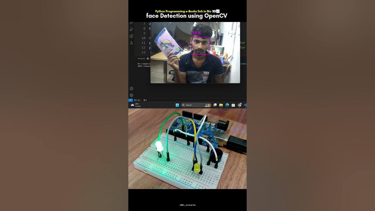 Face Detection Project With Arduino 🔥📈 Shorts Arduino Electronics Opencv Python Youtube