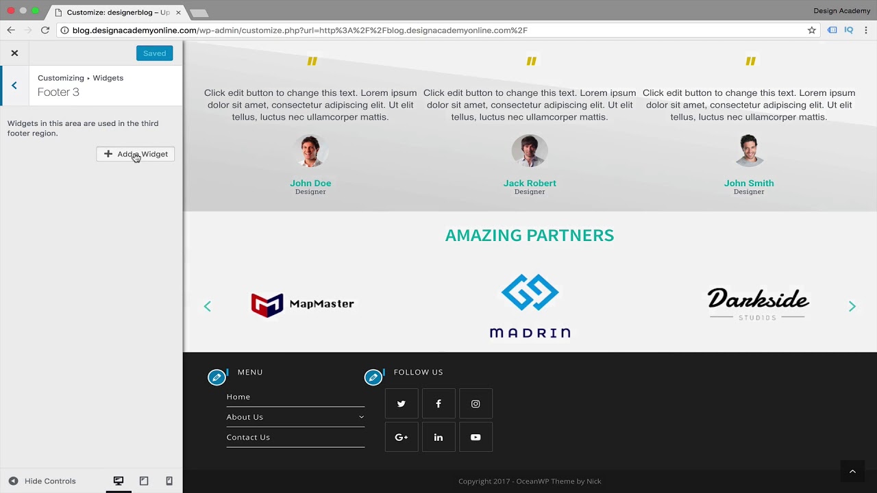 Wordpress Ocean Wp Website Footer Design - YouTube