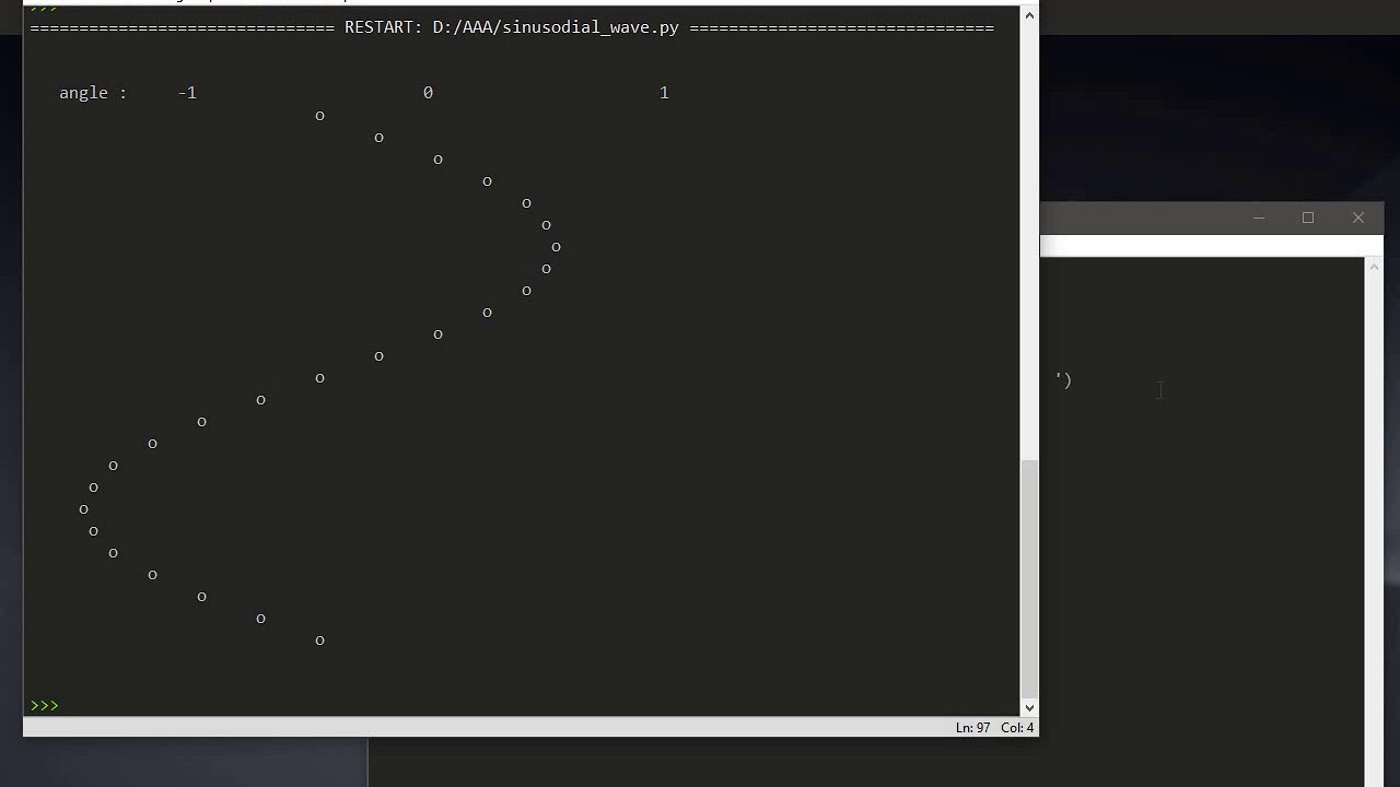 Python Programming for Fun - sinusodial wave 02 - YouTube